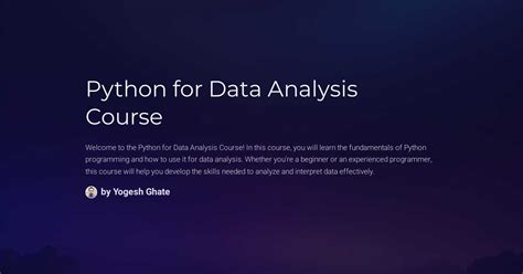 python for data analysis course
