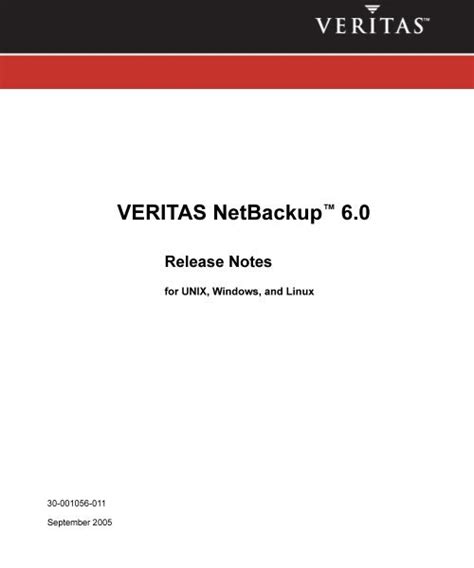 Netbackup Release Notes For Unix Windows Symantec