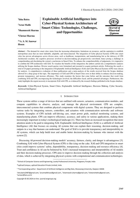 Pdf Explainable Artificial Intelligence Into Cyber Physical System Architecture Of Smart