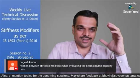 Live Technical Discussion On Stiffness Modifiers As Per Is 1893 Part 1
