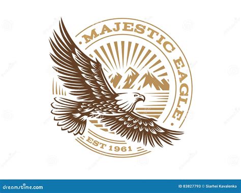 Eagle Logo Vector Illustration Emblem On White Background Stock Vector Illustration Of