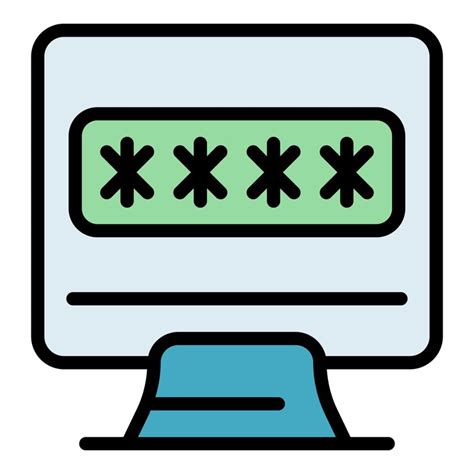 Premium Vector Computer Password Icon Outline Vector System Lock Secure Cyber Color Flat