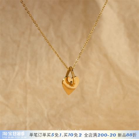 浮漾FLOAT镀18k金复古爱心吊坠项链女潮气质网红百搭桃心形锁骨链 虎窝淘