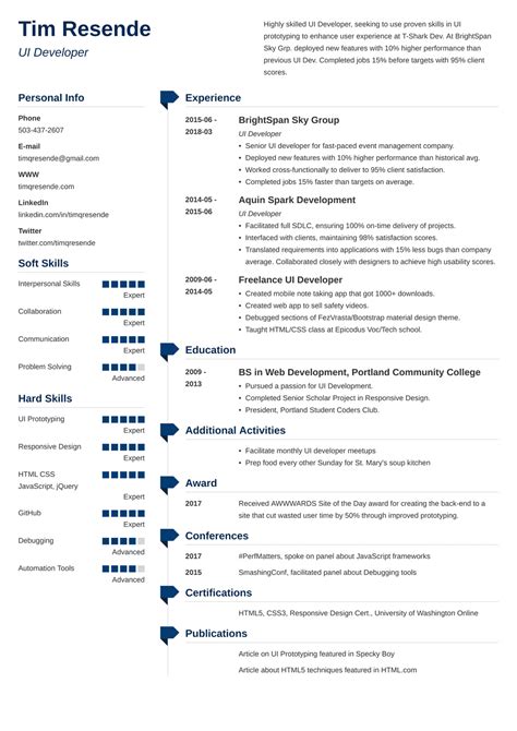 4 Ui Ux Resume Samples Guide With Templates And Skills