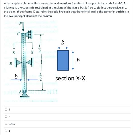 Solved A Rectangular Column With Cross Sectional Dimensions Chegg Com