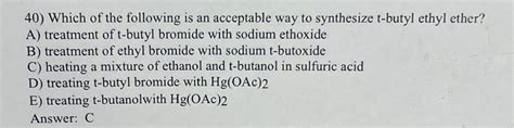 Solved Which Of The Following Is An Acceptable Way To