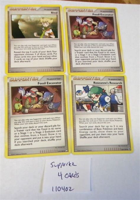 Pokémon Supporter Card Lot Of 4 Supporter Cards Pokémon Trading Cards