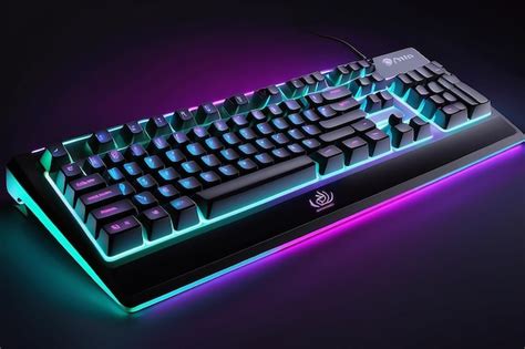 Premium Photo Gaming Keyboards With Rgb Light White And Black Gaming Keyboard In Neon Light