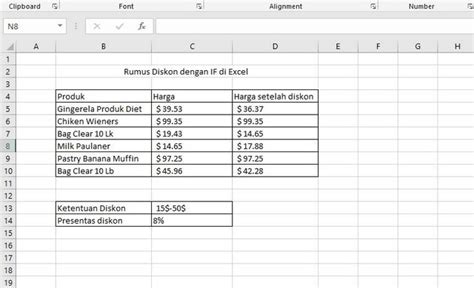 Rumus Diskon Di Excel Dengan IF Dan Contoh Penggunaannya Kumparan