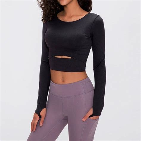 Alana Seamless Long Sleeve Thumbhole Crop Top Suncoy
