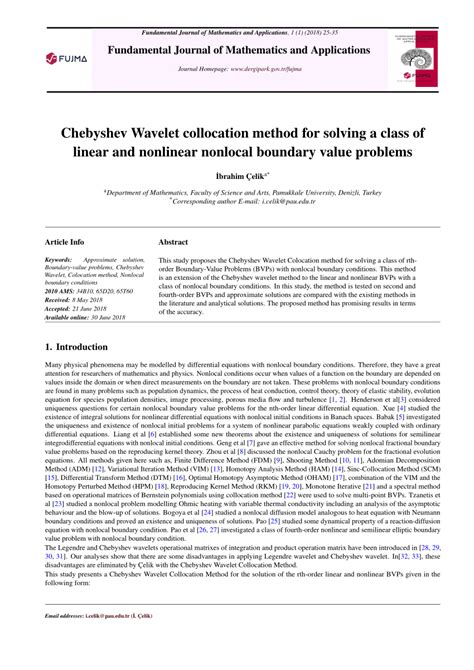 Pdf Chebyshev Wavelet Collocation Method For Solving A Class Of