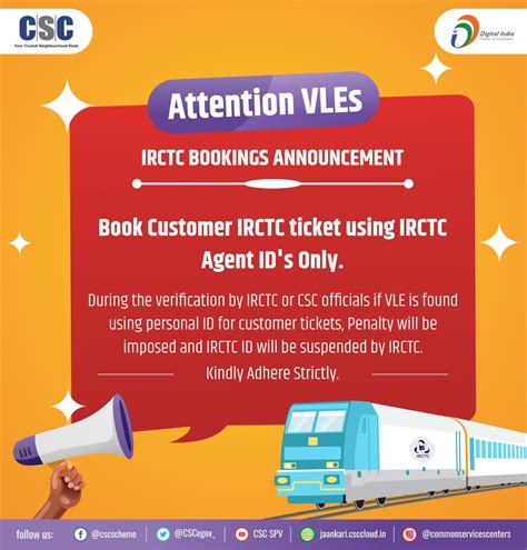 Csc Safar On Twitter Attention Vles Irctc Bookings Announcement Book Customer Irctc Ticket