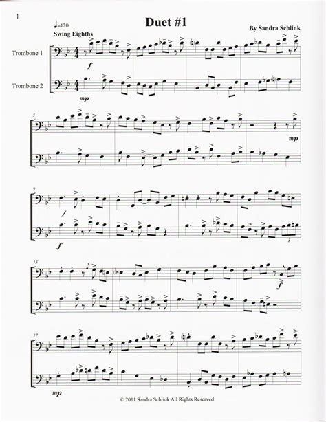 The Horn Guys Jazz And Classical Trombone Duets Book 2 By Sandra