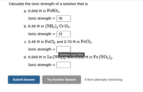 Solved Calculate The Ionic Strength Of A Solution That Is A