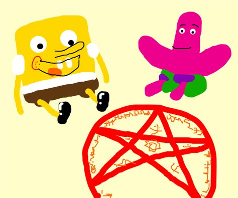 Spongebob And Patrick Doing A Ritual Drawception