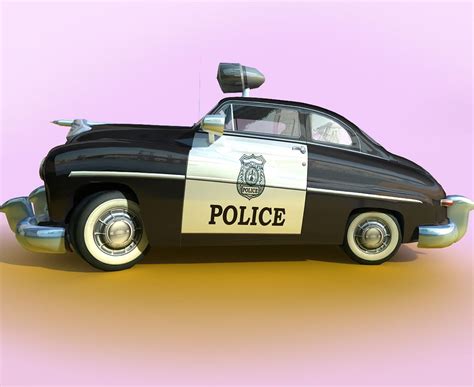 만화 복고풍 경찰 차 02 3d 모델 89 3ds C4d Fbx Lwo Ma Max Obj Free3d