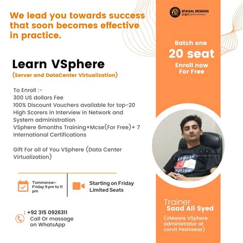today 9 pm vsphere course starting…………… saad ali syed medium