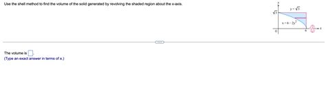 Solved Use The Shell Method To Find The Volume Of The Solid Chegg