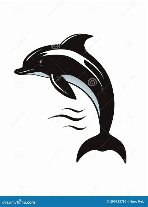Silhouette Of A Cute Dolphin Stock Illustration Illustration Of View