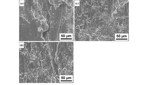 Sem Micrographs Of Worn Surfaces After Wear Tests Under A Load Of 23 N