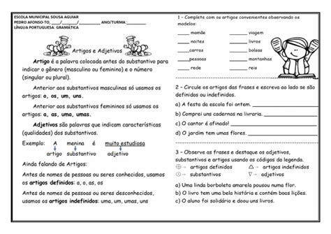 Artigos E Adjetivos Pdf