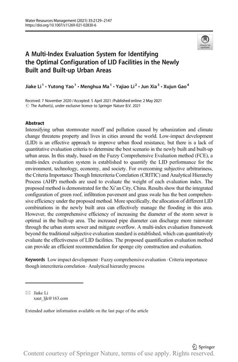 A Multi Index Evaluation System For Identifying The Optimal