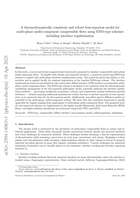 Pdf A Thermodynamically Consistent And Robust Four Equation Model For Multi Phase Multi