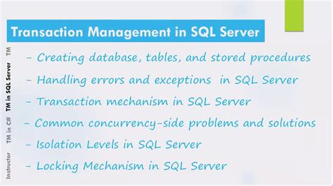 Sql Transaction Management In Sql Server And C Youtube