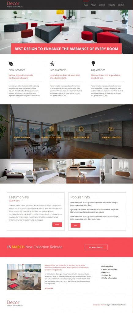 decore interior and furniture html template templatetoaster
