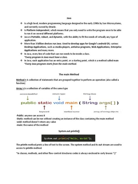 Java Programming Language Basics Pdf