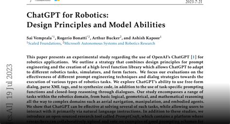 Paper Page Chatgpt For Robotics Design Principles And Model Abilities