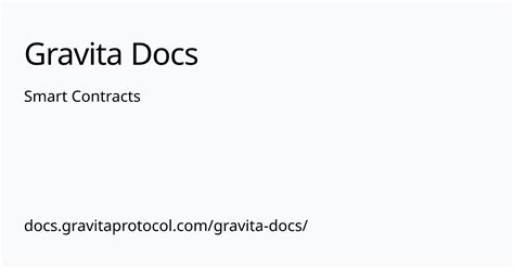 Smart Contracts Gravita Protocol Docs