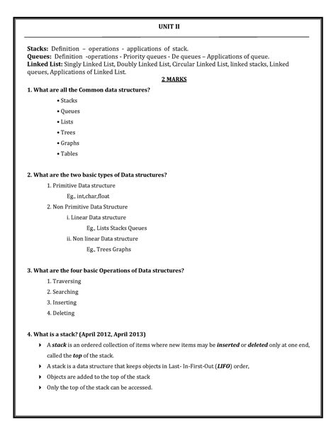 Dsu2 Data Structures Lecture Notes Unit Ii Stacks Definition Operations Applications