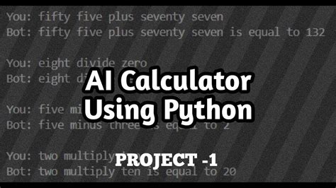 Ai Calculator Project Using Python Project 1 Youtube