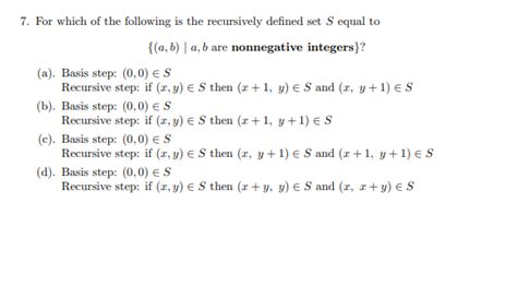 Solved 7 For Which Of The Following Is The Recursively