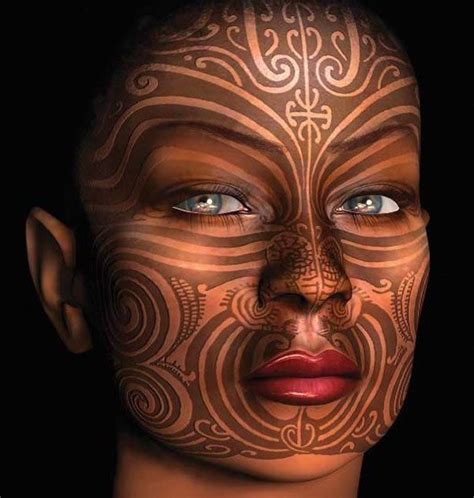 Valiente Personajes Arte De Maori Maquillaje Indigena