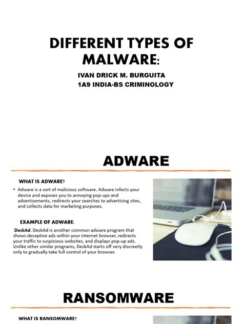 Different Types Of Malware Ivan Drick Burguita Pdf Malware Computer Virus