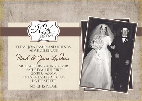Free Printable 50th Wedding Anniversary Invitation Templates Of
