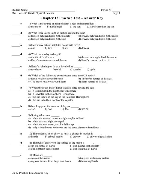 Earth Science Chapter Tests With Answer Key The Earth Images Revimage Org