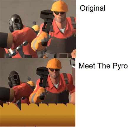 The Meet The Team Pose In Meet The Pyro Shows The Engineer Uncomfortable Appose To His Normal