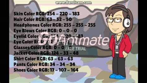 My Goanimate Avatar Color Rgb For Mid June Youtube