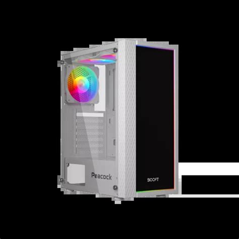 Boost Peacock Gaming Pc Case White With Stylish Pen Tower