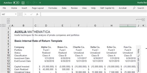 excel irr template