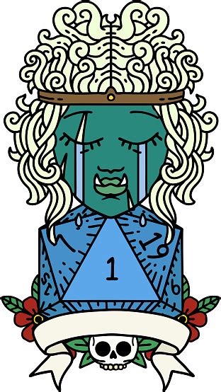 우는 오크 야만인 캐릭터와 자연스러운 D20 롤 일러스트 레이 션 굴리기에 대한 스톡 벡터 아트 및 기타 이미지 굴리기 도깨비 마음이 산란해진 Istock