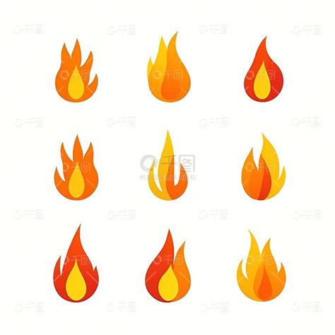 8k超清插画ai数字艺术 Flame简约风九个火焰图案渐变色插画 Ai平面元素免费下载png格式4096像素编号71572791 千图网