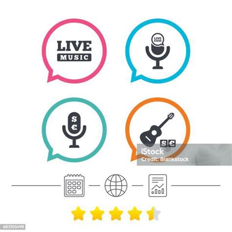 뮤지컬 요소 아이콘크기 마이크 라이브 음악을 즐기실 수 있습니다 금융에 대한 스톡 벡터 아트 및 기타 이미지 금융 기타