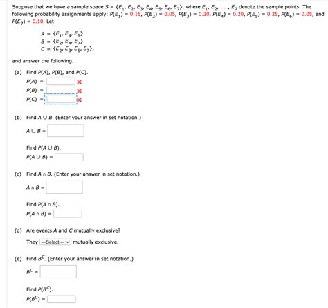 Solved Suppose That We Have A Sample Space Chegg Com