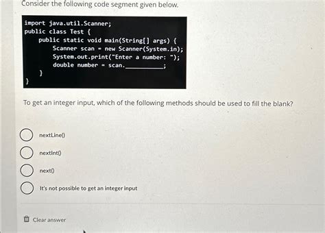 solved consider the following code segment given