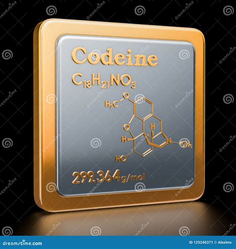 Codeine Icon Chemical Formula Molecular Structure 3d Rendering Stock Illustration