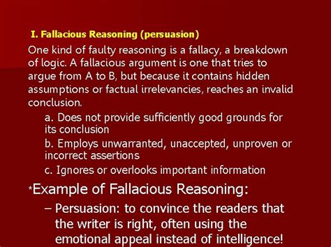 Fallacious Reasoning Vs Logical Reasoning Persuasive Vs Argumentative